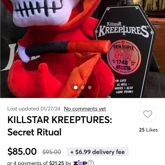 Killstar | Other | Limited Release Kreeptures Grim Reaper Secret Ritual ...